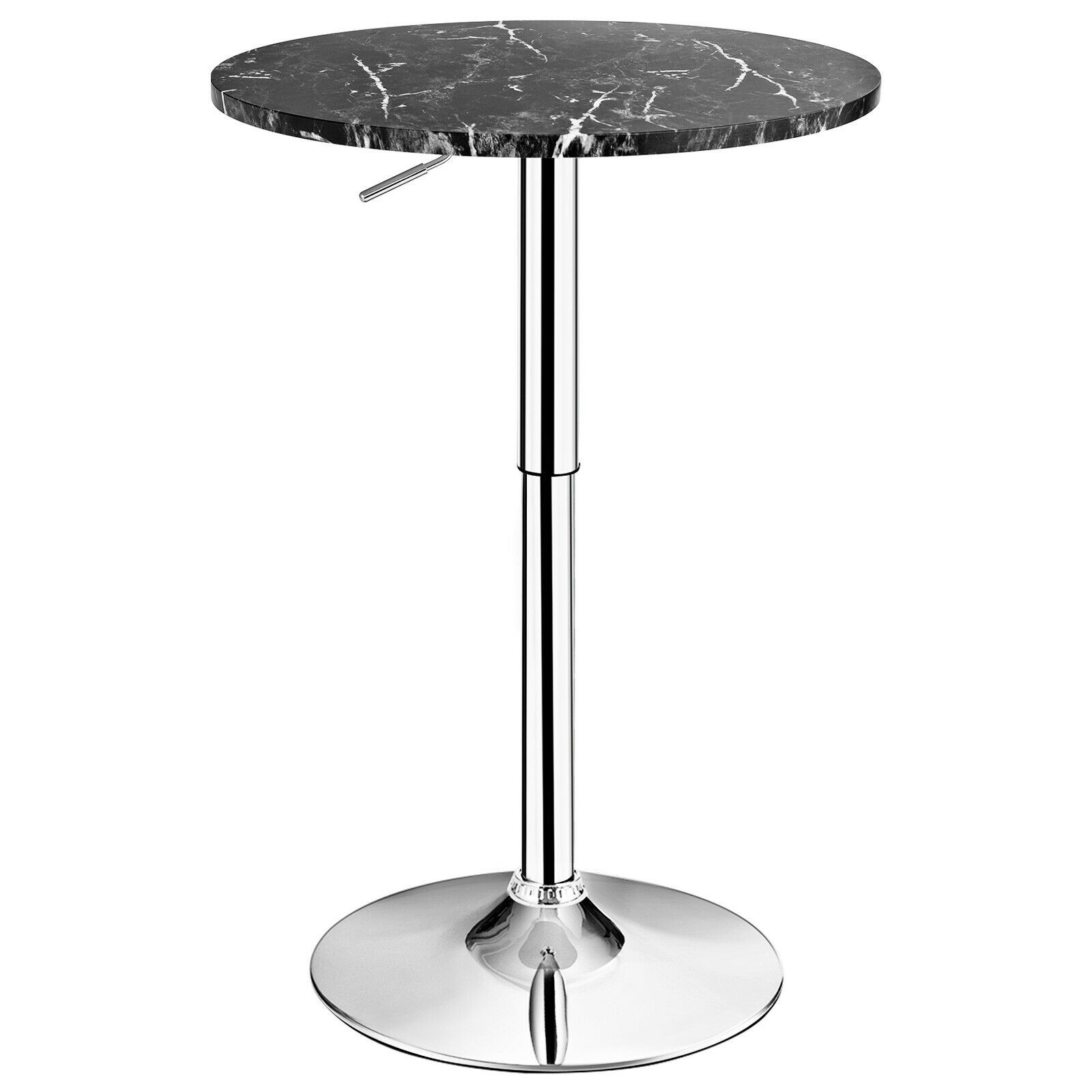 Round Height Adjustable Bistro Bar Table White - Costway