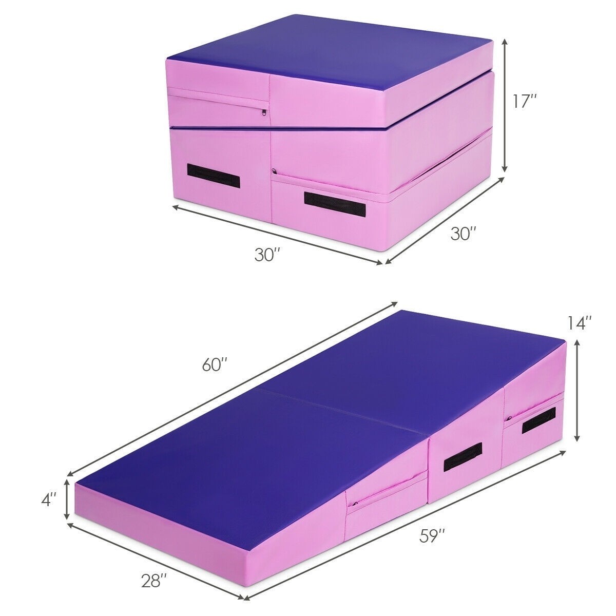 Tumbling Incline Gymnastics Exercise Folding Wedge Ramp Mat - Costway