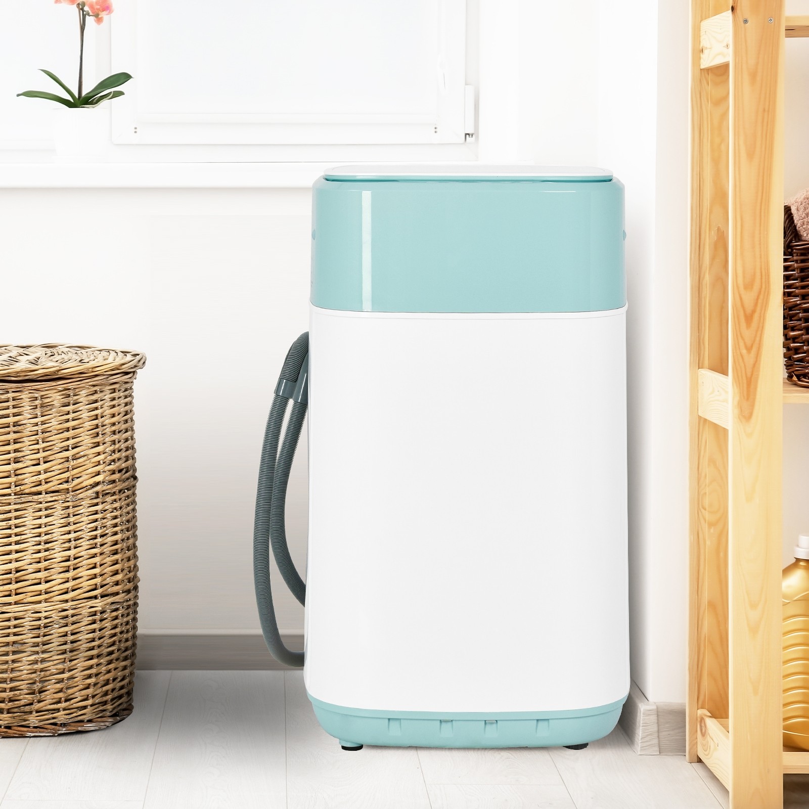 8lbs Portable Fully Automatic Washing Machine with Drain Pump - Costway