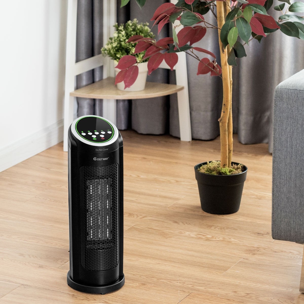 1500 W LED Portable Oscillating PTC Ceramic Space Heater - Costway