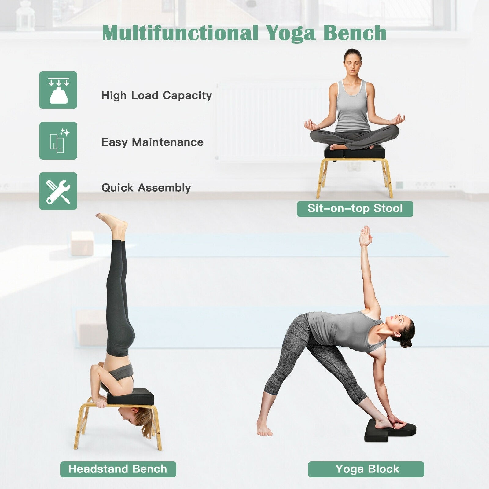 Yoga Headstand Bench for Workout Relieve and Fatigue Body Building ...